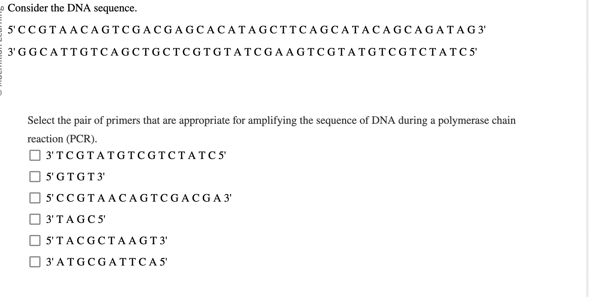 Solved Consider the DNA sequence.\( 5^{\prime} \) | Chegg.com