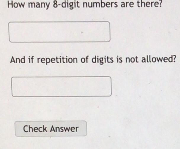 How many 8-digit numbers are there? And if repetition | Chegg.com