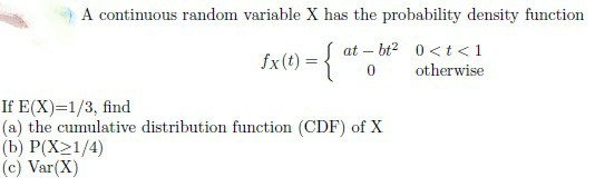 Solved A continuous random variable X has the probability | Chegg.com