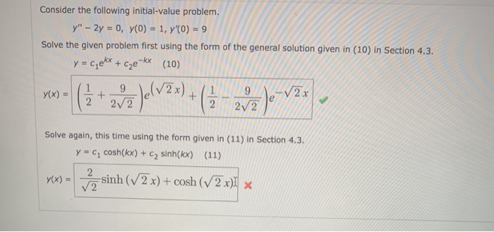 Solved Consider the following initial-value problem. y" - 2y | Chegg.com
