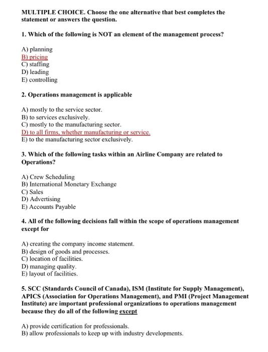 Solved Subject is production and operation management I need | Chegg.com