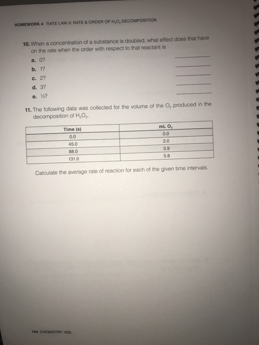 Solved 4 Name: Course/Section: Date: RATE LAW IIl: RATE & | Chegg.com