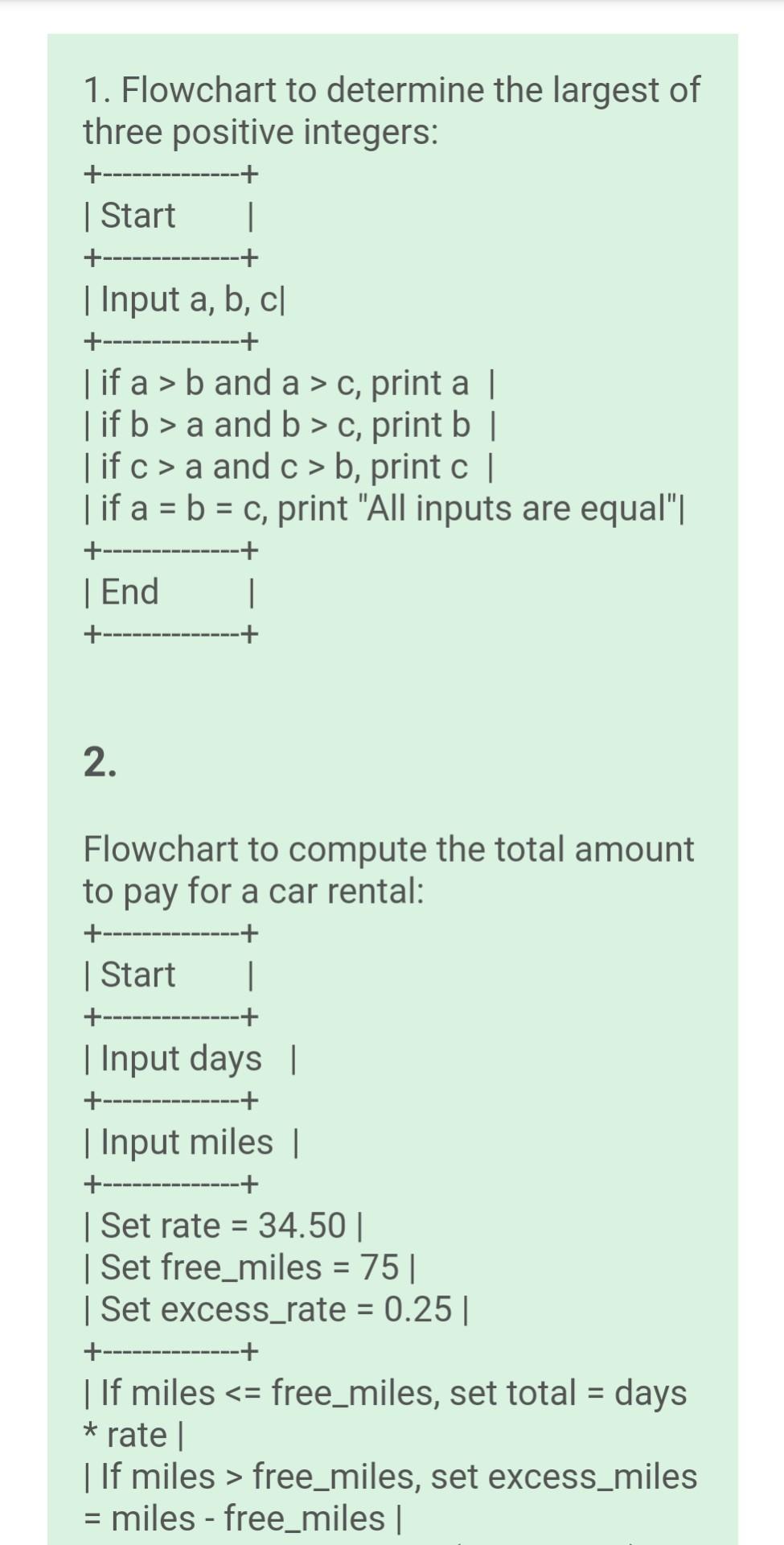 Solved 1. Flowchart to determine the largest of three | Chegg.com