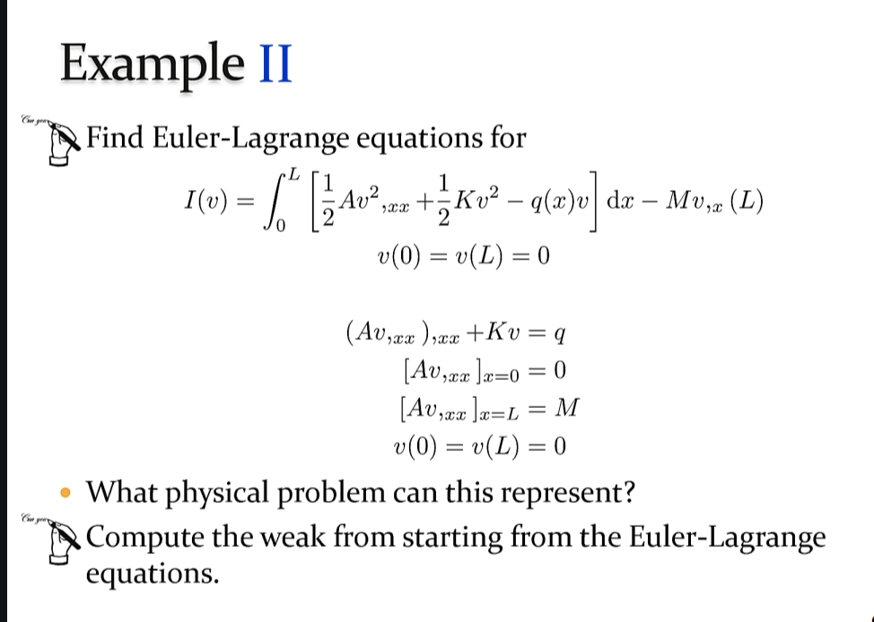 Solved Example IIFind Euler-Lagrange equations | Chegg.com