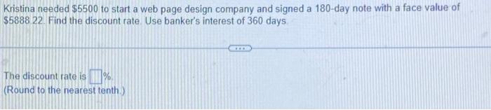 Solved Kristina needed $5500 to start a web page design | Chegg.com