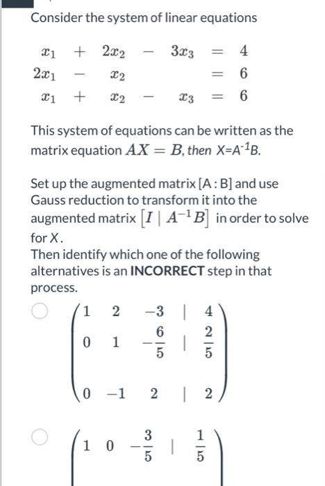 Solved Consider the system of linear equations | Chegg.com
