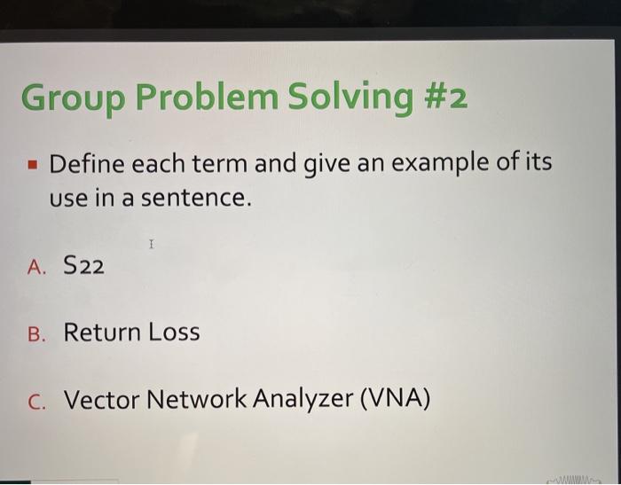 Solved Group Problem Solving #2 - Define each term and give | Chegg.com