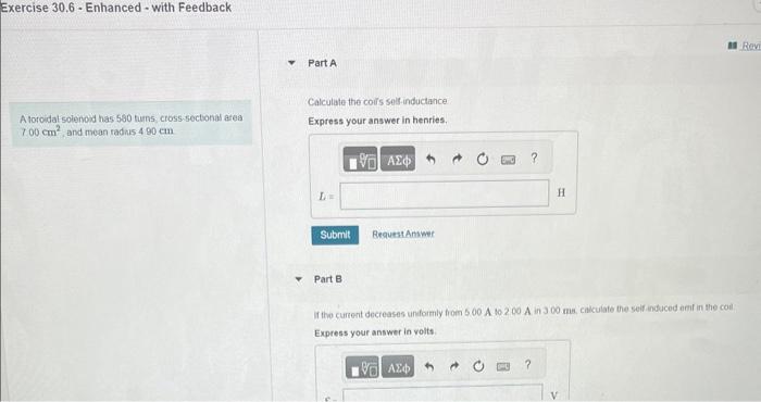 Solved Exercise 30.6 - Enhanced - with Feedback Part A | Chegg.com