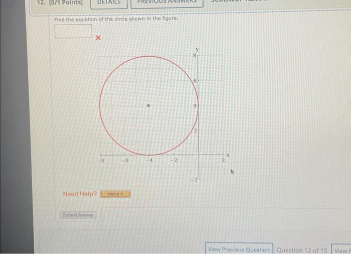 Solved Find the equation of the circle shown in the figure. | Chegg.com