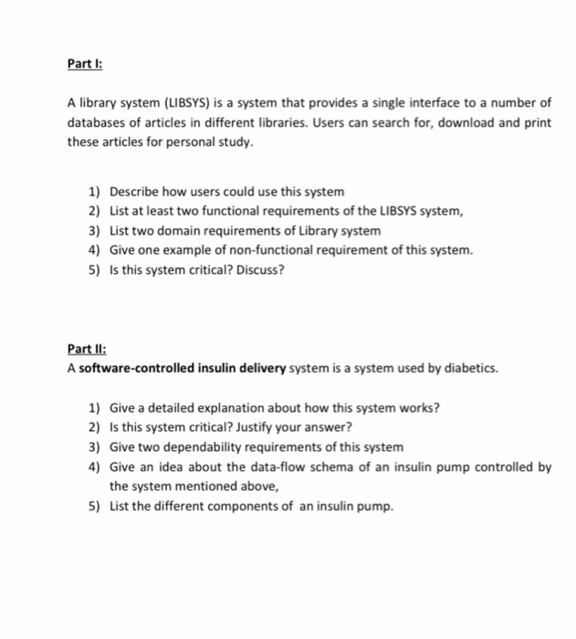 Solved Part 1: A library system (LIBSYS) is a system that | Chegg.com