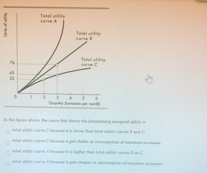 Solved Total utility curve A Units of utility Total utility | Chegg.com