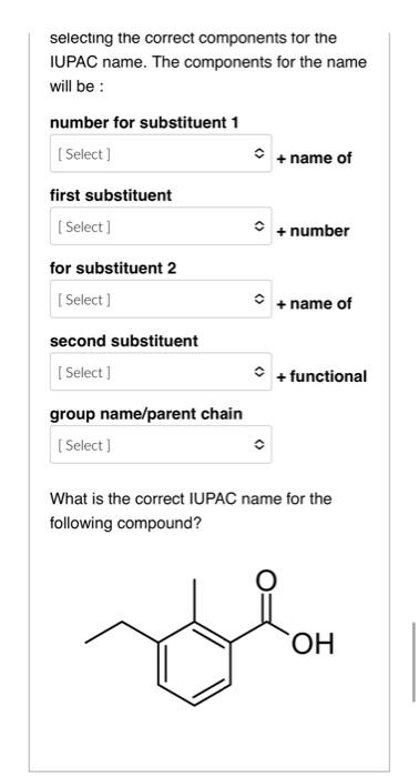 Solved The following structure is named by selecting the | Chegg.com