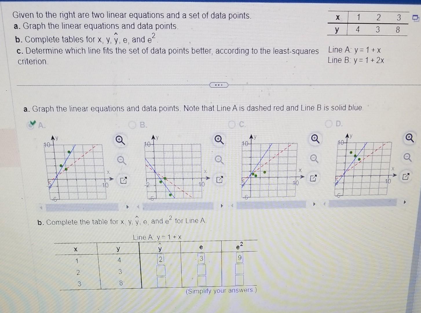 Solved Given to the right are two linear equations and a set | Chegg.com