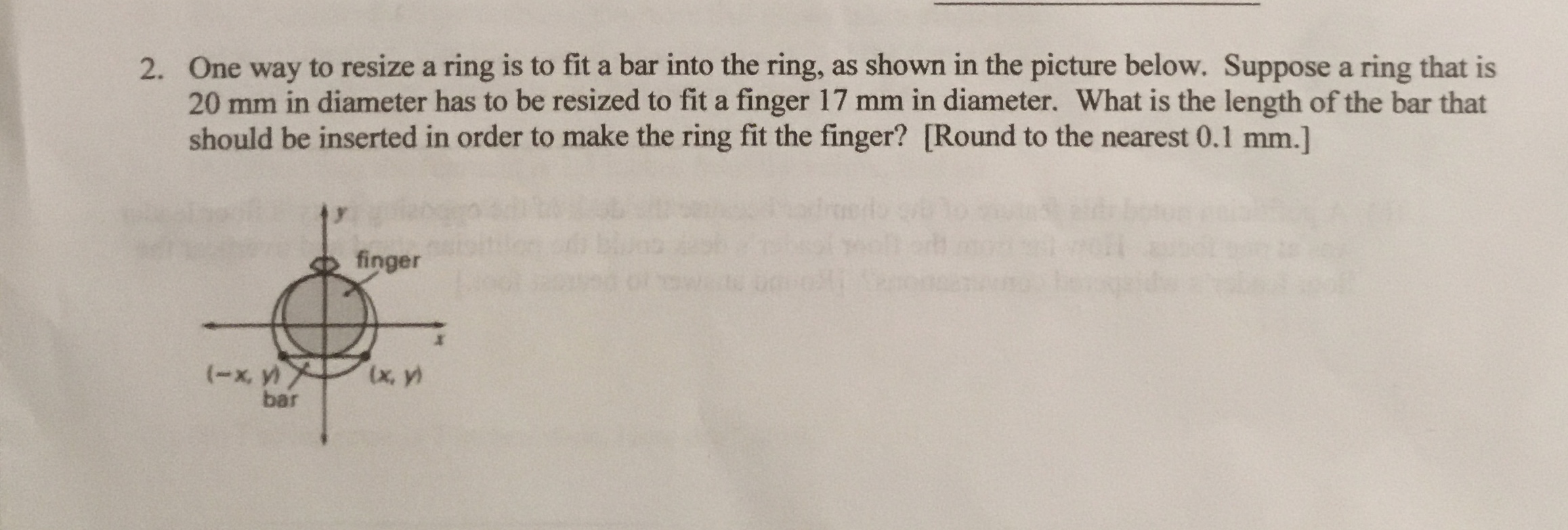 Solved 2. ﻿One way to resize a ring is to fit a bar into the | Chegg.com
