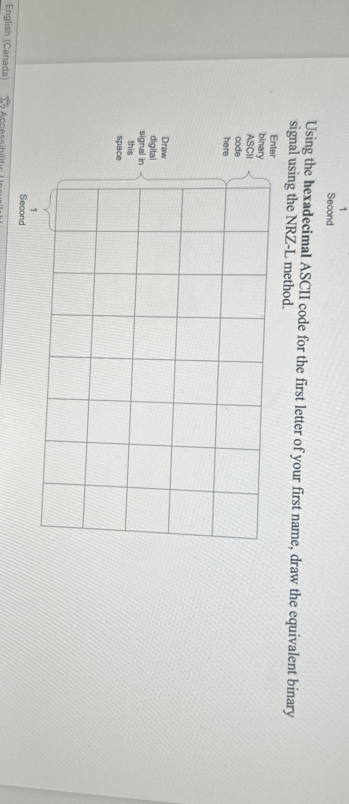 Solved 1SecondUsing the hexadecimal ASCII code for the A, | Chegg.com