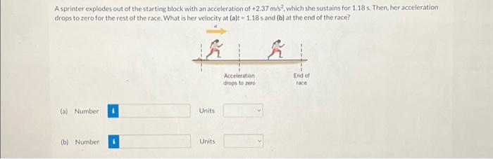 Solved A sprinter explodes out of the starting block with an | Chegg.com