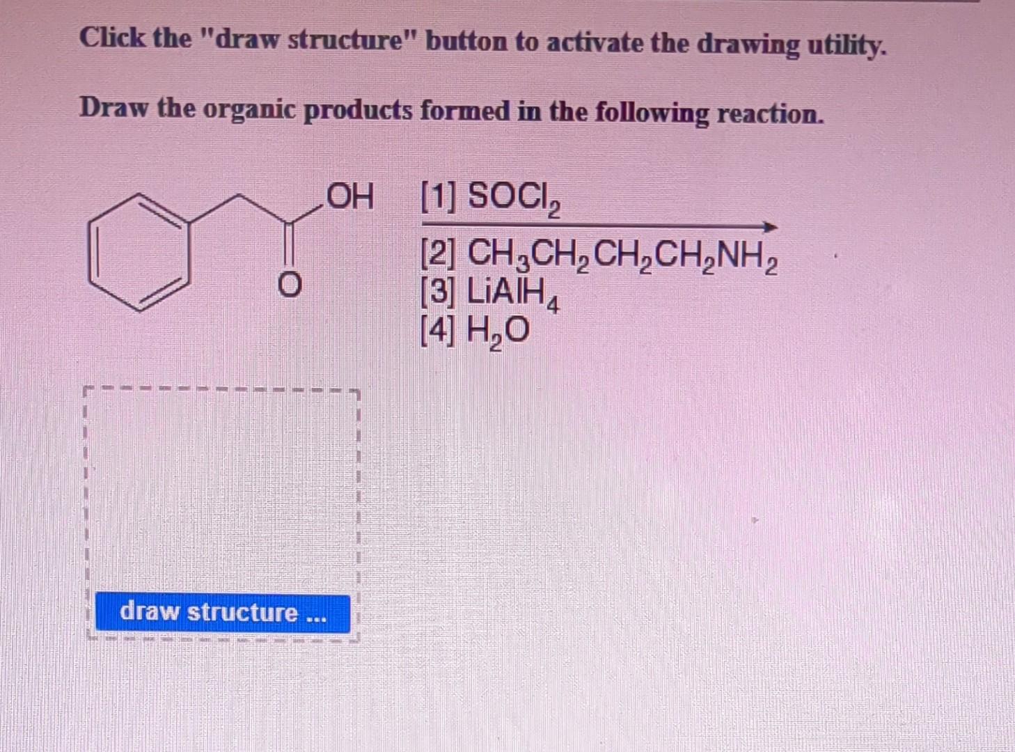 Solved Click The Draw Structure Button To Activate The