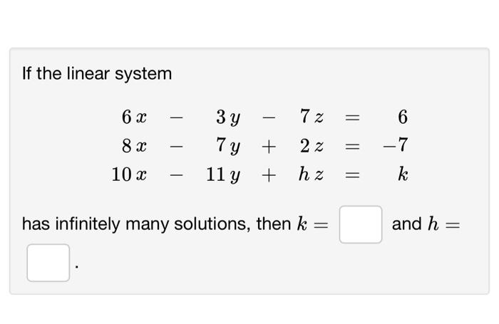 Solved If the linear system | Chegg.com
