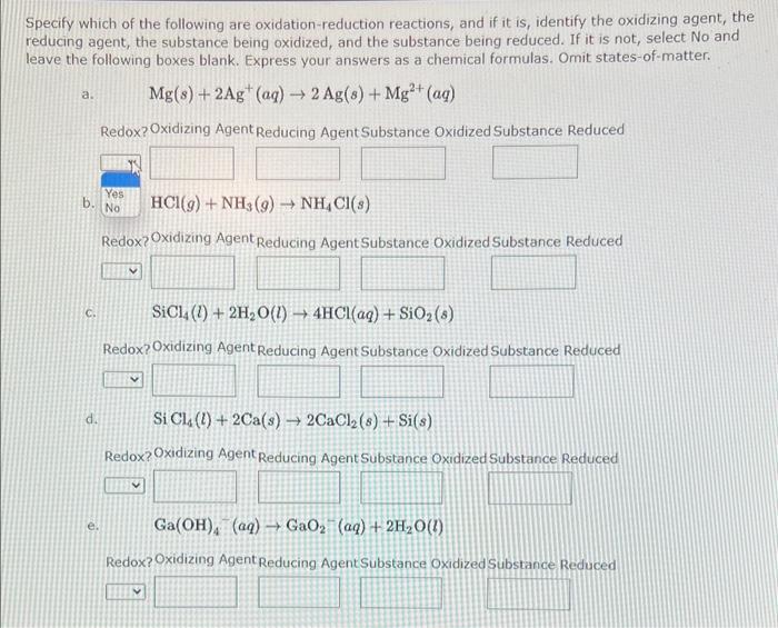 Solved Specify which of the following are | Chegg.com