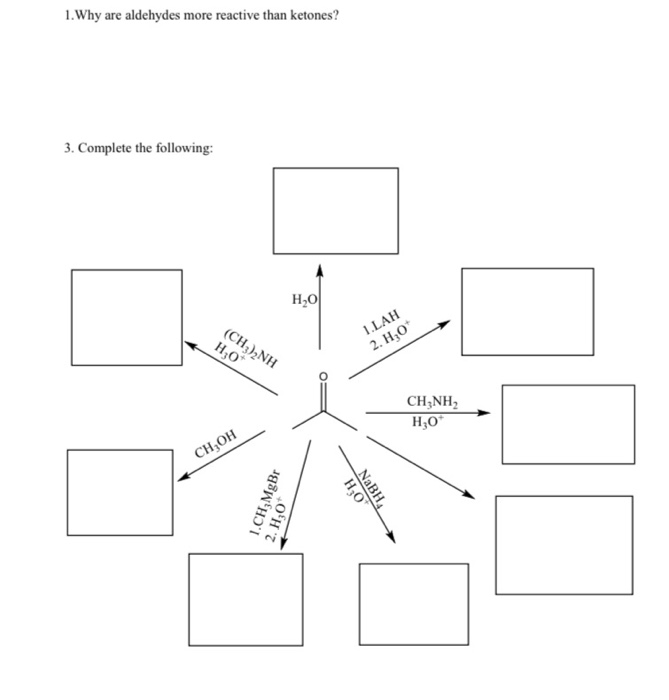Solved 1. Why are aldehydes more reactive than ketones? 3. | Chegg.com