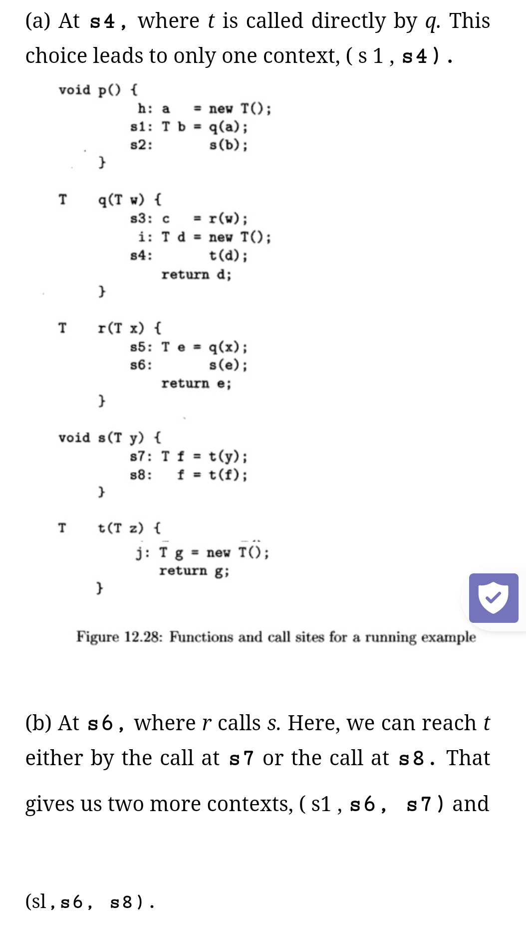 Solved 1. Contexts and Call Strings The context-sensitive | Chegg.com