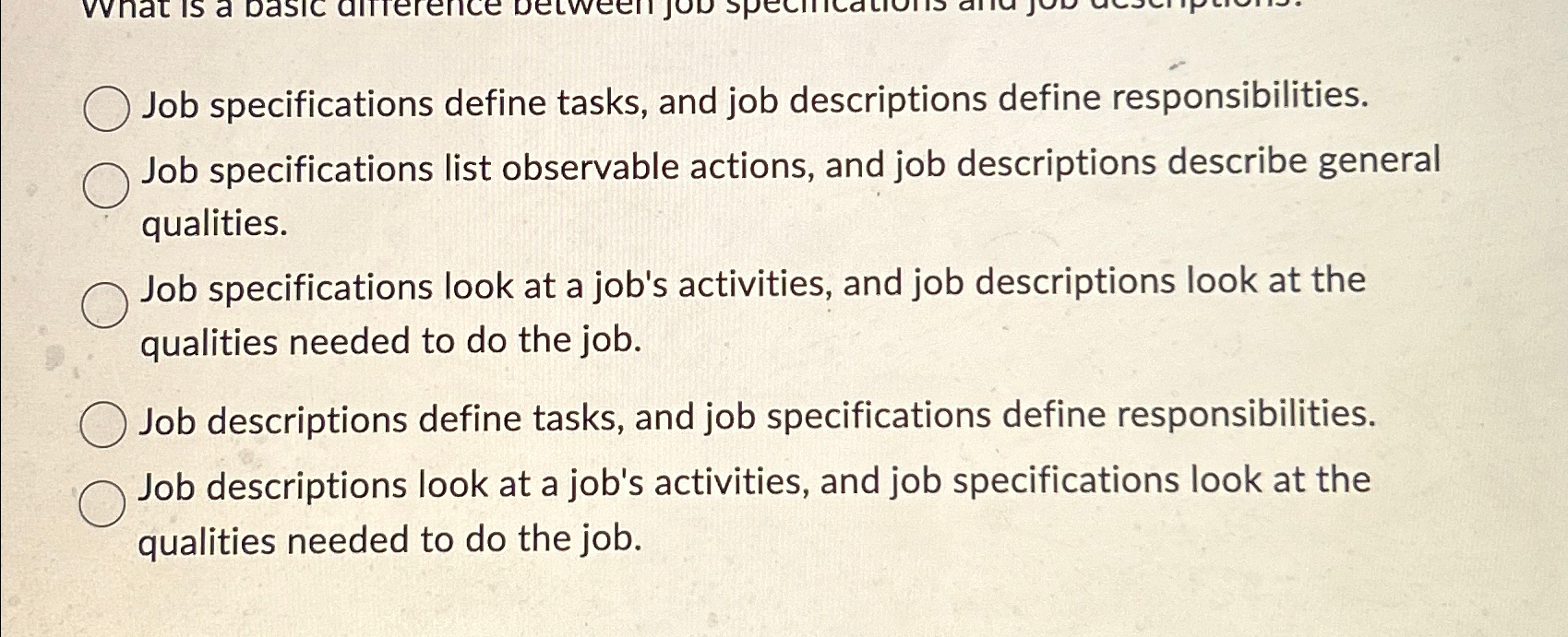 Solved Job specifications define tasks, and job descriptions | Chegg.com