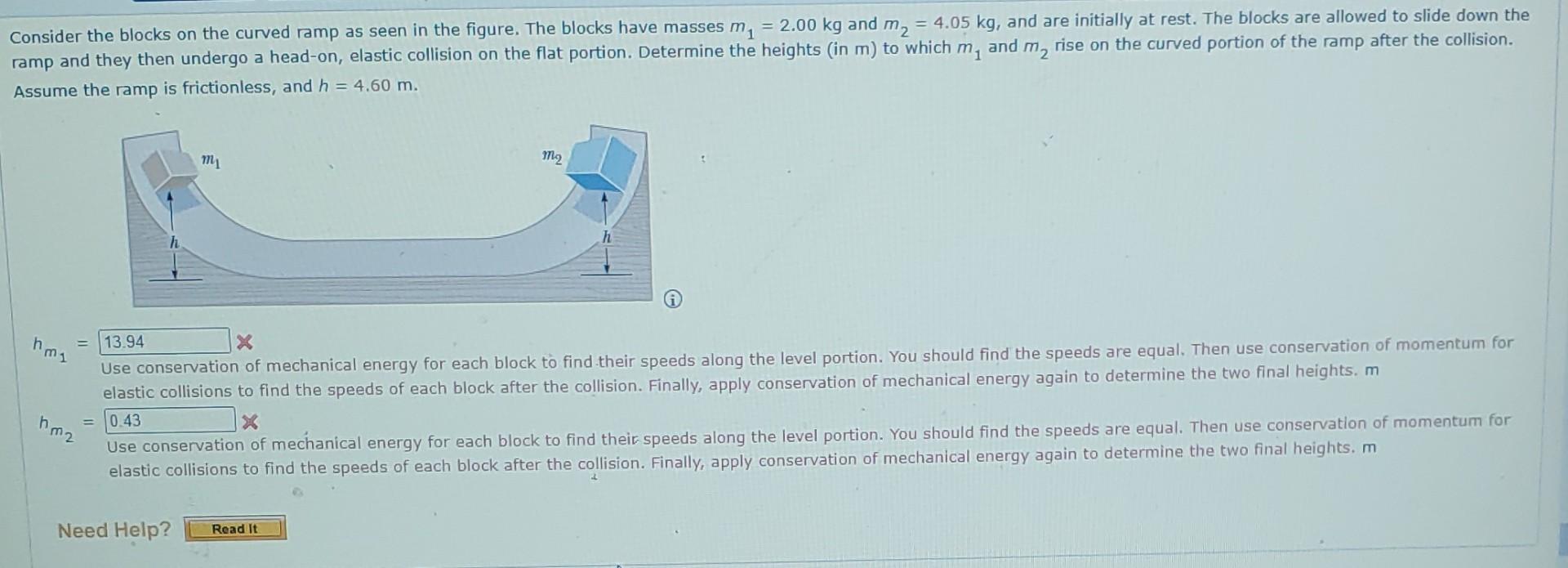 Solved Consider the blocks on the curved ramp as seen in the | Chegg.com