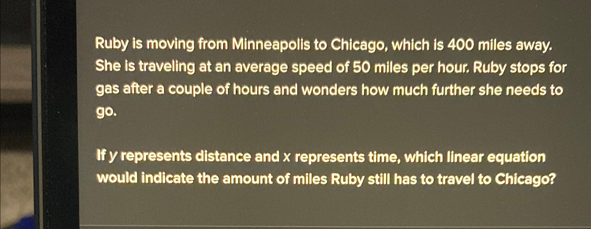 Solved Ruby is moving from Minneapolis to Chicago, which is | Chegg.com