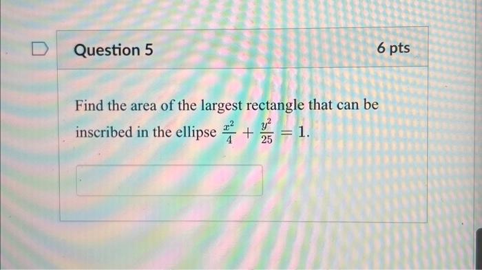 Solved Find the area of the largest rectangle that can be | Chegg.com