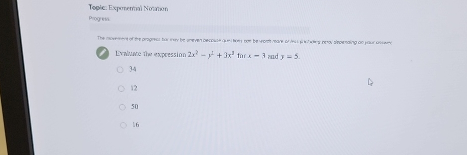 Solved Topic: Exponential NotationProgressThe movement of | Chegg.com
