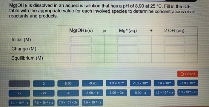 Solved Mg(OH)2 is dissolved in an aqueous solution that has | Chegg.com