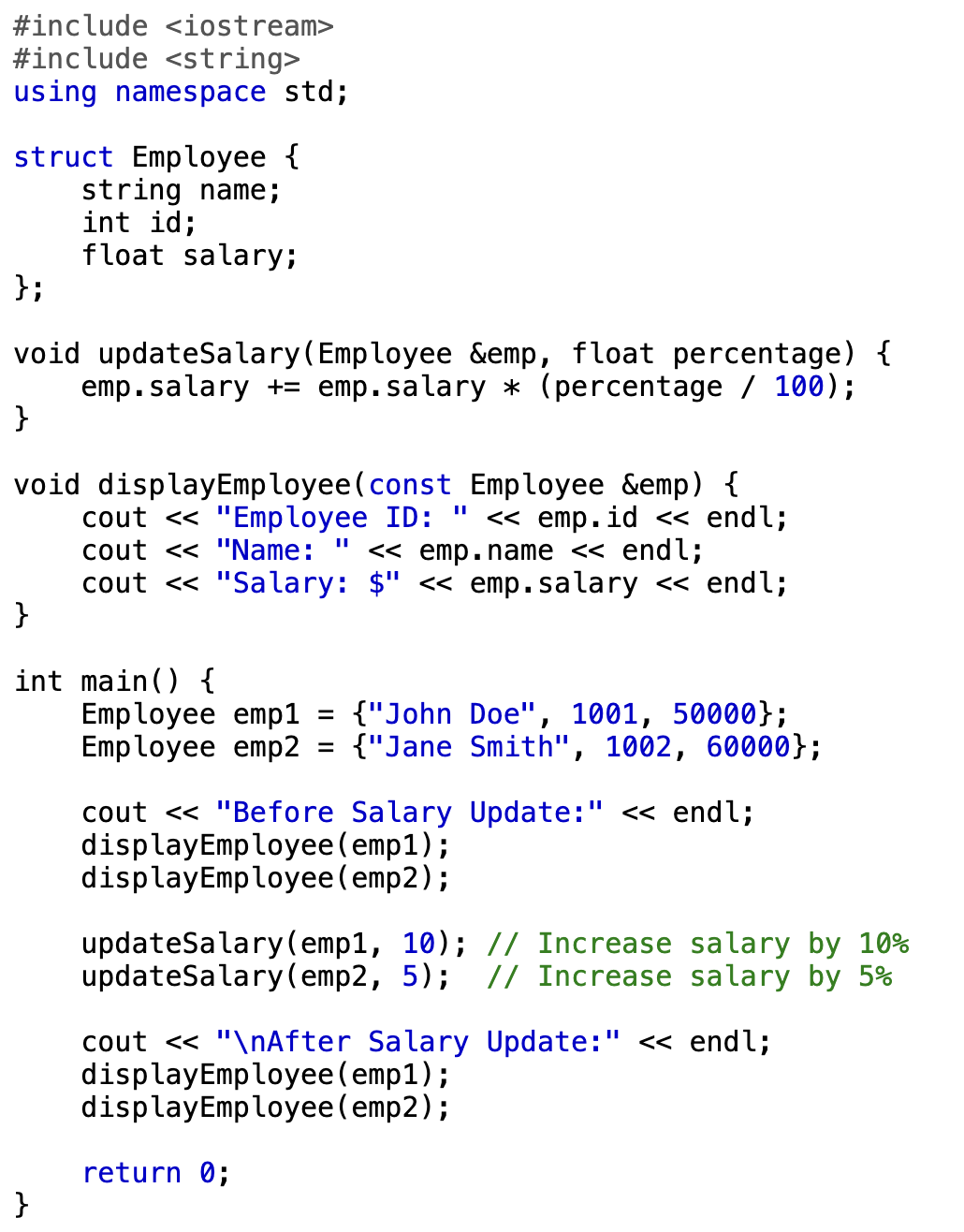 #include #include using namespace std;struct Employee | Chegg.com
