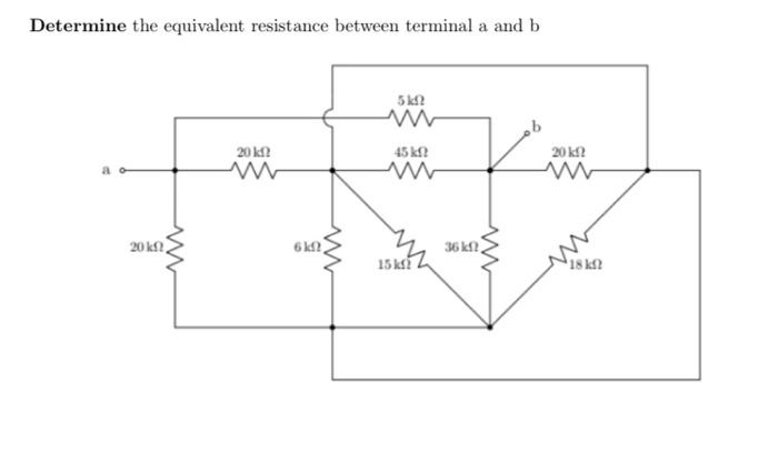 Solved Determine the equivalent resistance between terminal | Chegg.com