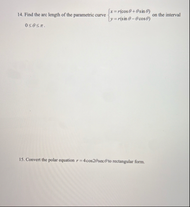 Solved Find the are length of the parametric curve | Chegg.com