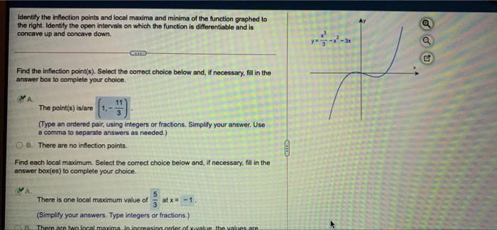 Solved Identify the inflection points and local maxima and | Chegg.com