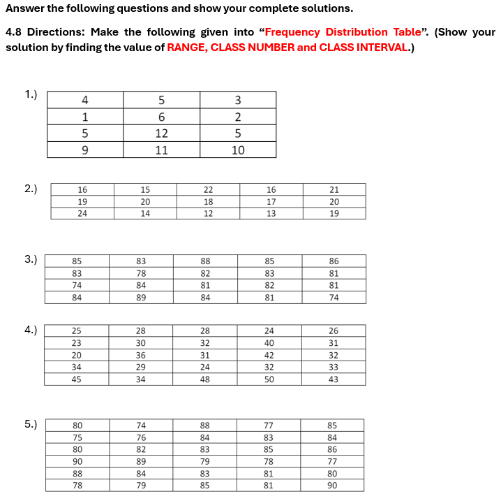 Solved Answer the following questions and show your complete | Chegg.com