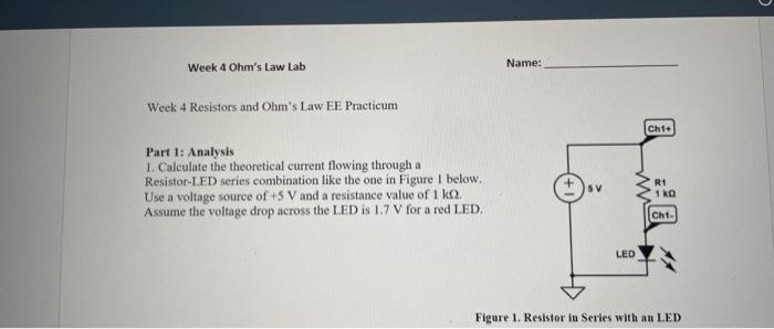 Solved Part 1: Analysis 1. Calculate the theoretical current | Chegg.com