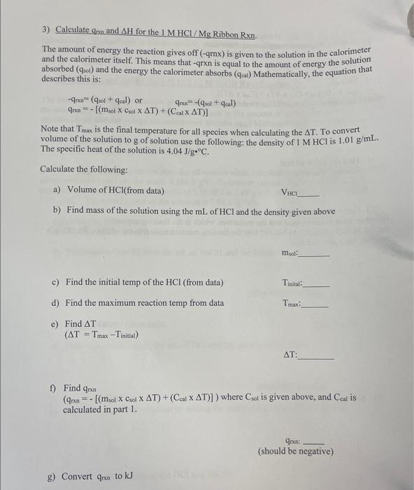 Solved Procedure 1. Calorimeter Has o. Procedure 2. NaOH/HCl | Chegg.com