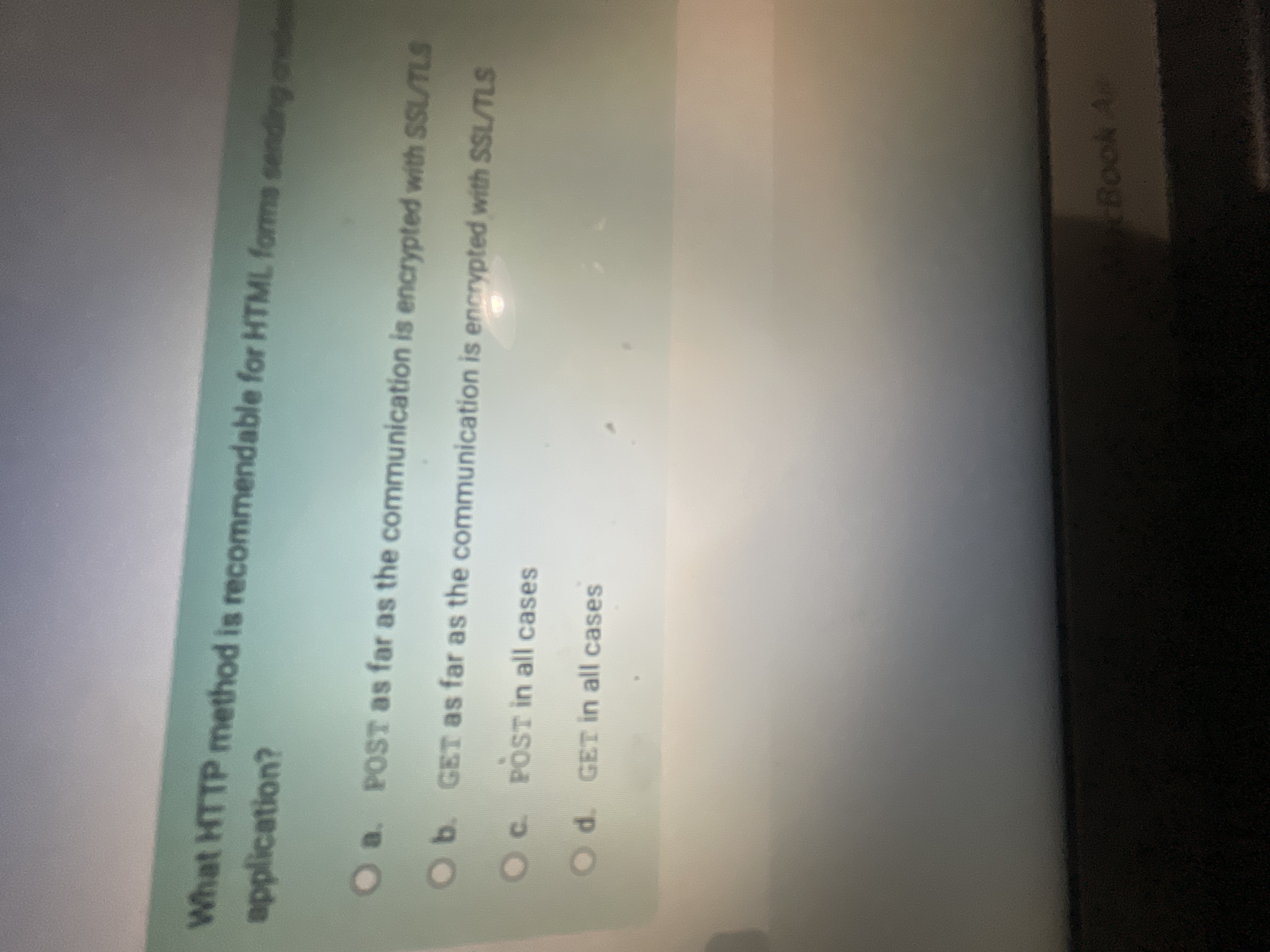 Solved What KTTP method is recommendable for HTML forme | Chegg.com