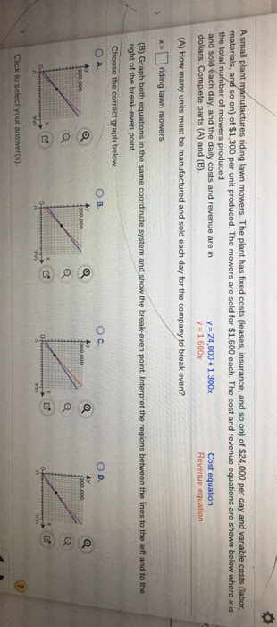 Solved A small plant manufactures riding lawn mowers. The | Chegg.com