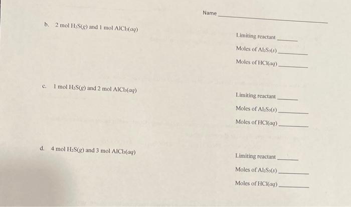Solved C. Limiting Reactant Problems - We will deal with | Chegg.com