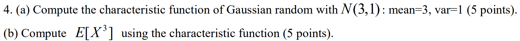 Solved (a) ﻿Compute the characteristic function of Gaussian | Chegg.com