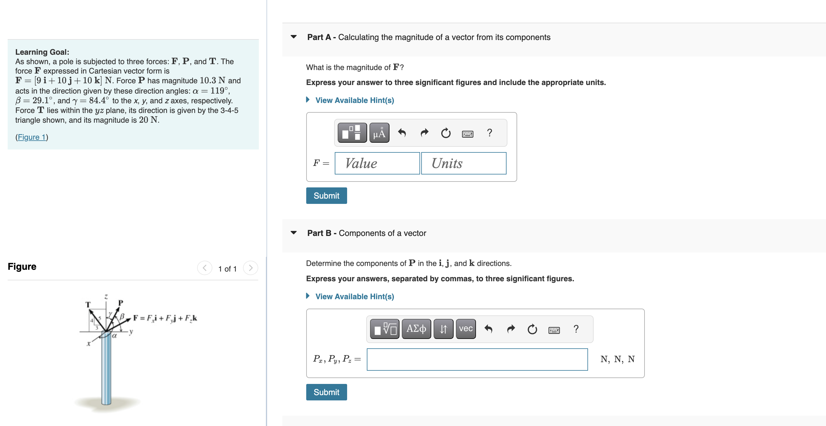 Solved Part A - ﻿Calculating the magnitude of ﻿a vector from | Chegg.com