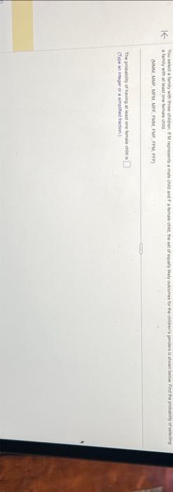 Solved a fomity with at lesert one fendie thild The | Chegg.com