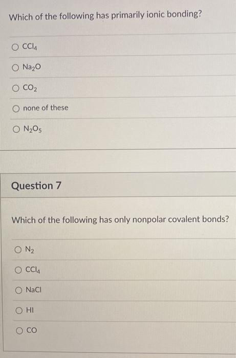 Solved Which of the following compounds contains an ionic | Chegg.com