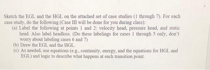 Solved Sketch the EGL and the HGL on the attached set of | Chegg.com