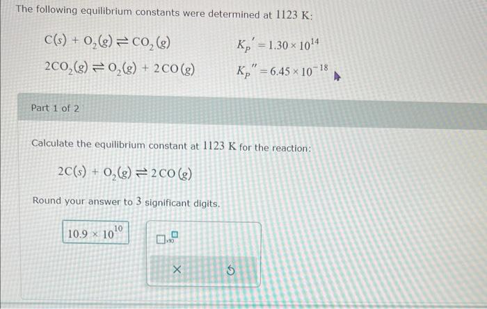 Solved The following equilibrium constants were determined | Chegg.com