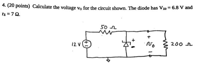 Solved 4. (20 points) Calculate the voltage v0 for the | Chegg.com Solved 4. (20 points) Calculate the voltage v0 for the | Chegg.com
