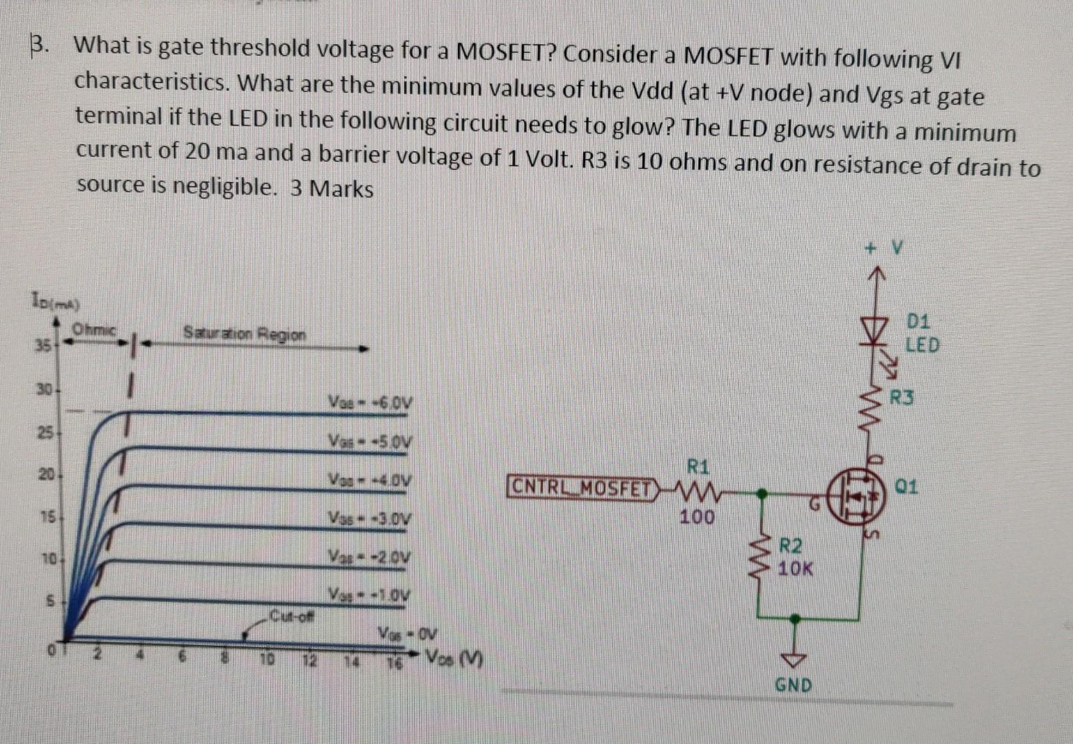 Solved 3. What is gate threshold voltage for a MOSFET? | Chegg.com Solved 3. What is gate threshold voltage for a MOSFET? | Chegg.com