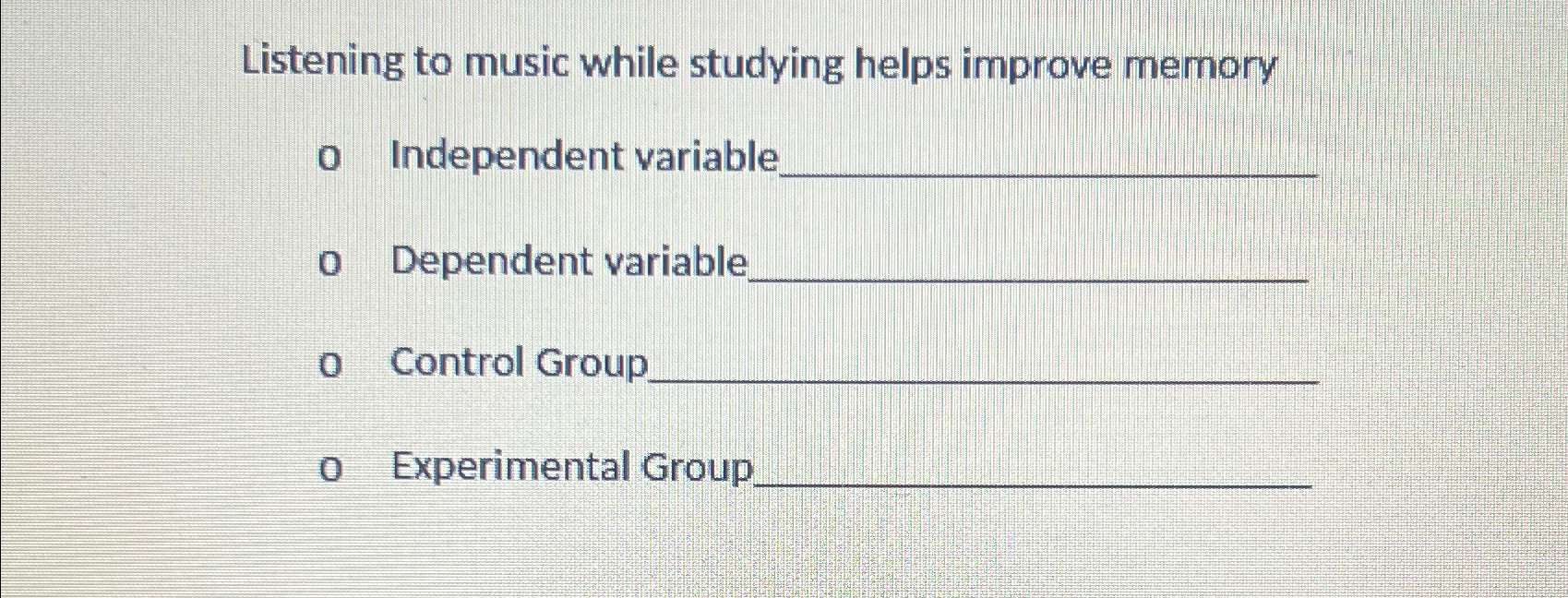 Solved Listening to music while studying helps improve | Chegg.com